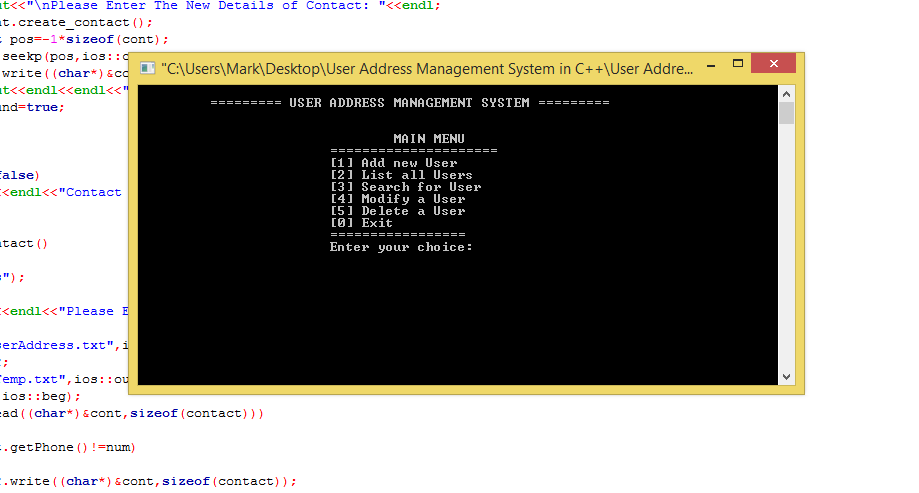 User Address Management System in C++ Free Source Code | SourceCodester